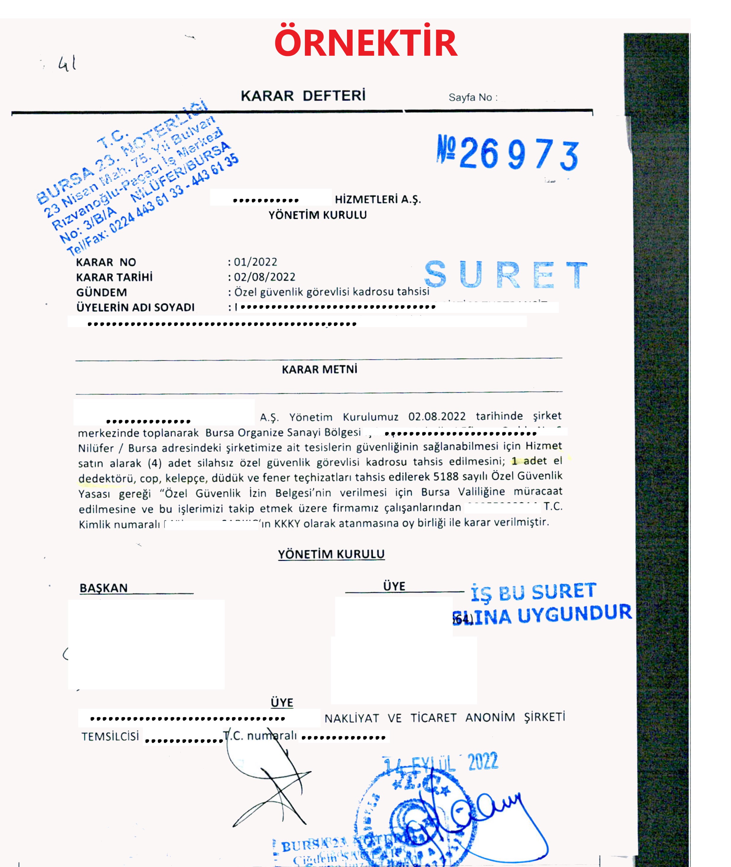 Özel Güvenlik İşlemleri Özel Güvenlik İşlemleri